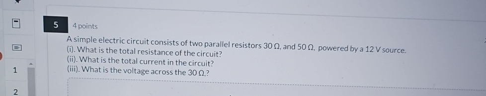 Solved 54 ﻿pointsA simple electric circuit consists of two | Chegg.com