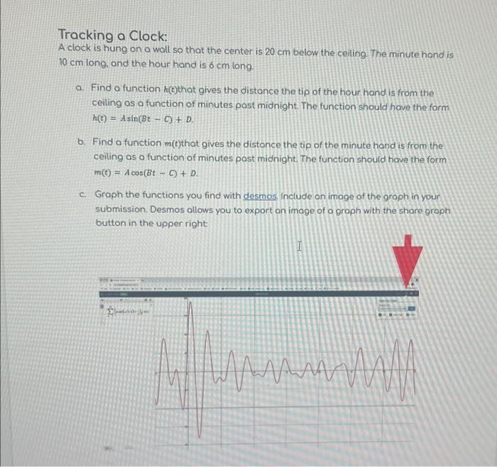 Solved Tracking a Clock: A clock is hung on a wall so that | Chegg.com