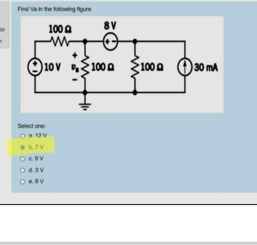 Solved Find Va in the following figure | Chegg.com