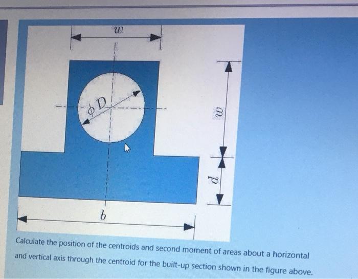 Solved w m COD P b Calculate the position of the centroids | Chegg.com