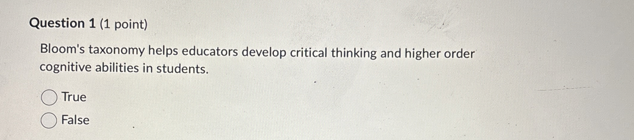 Solved Question 1 (1 ﻿point)Bloom's taxonomy helps educators | Chegg.com