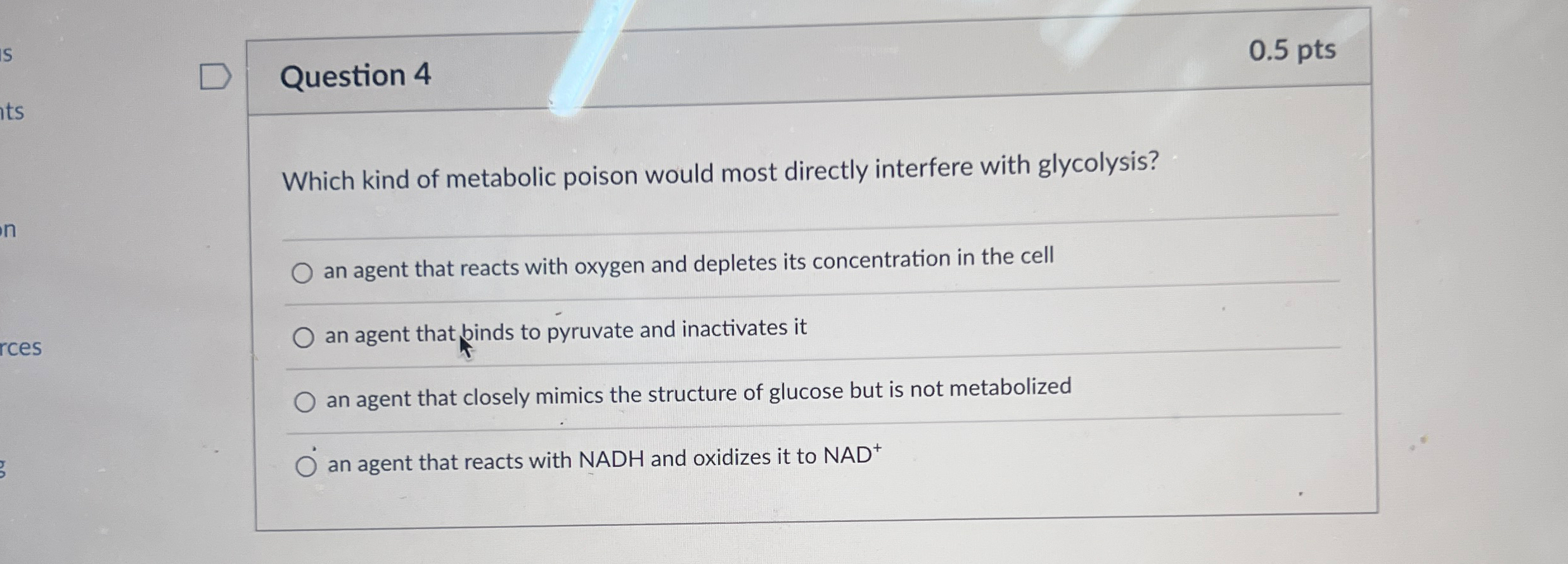 Solved Question 40.5 ﻿ptsWhich kind of metabolic poison | Chegg.com