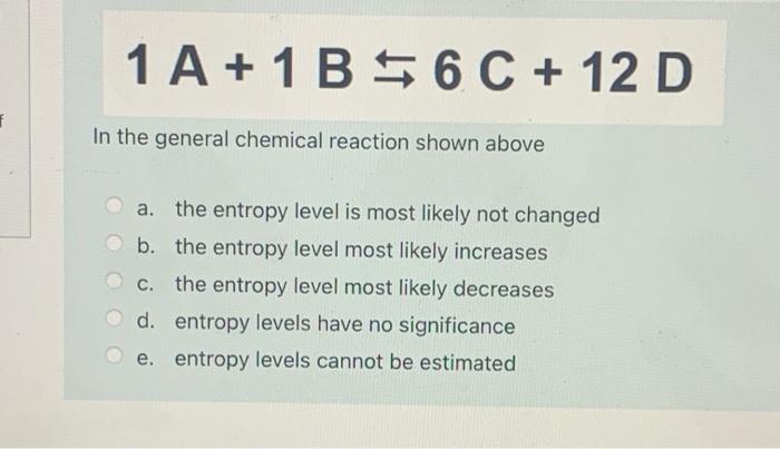 Solved 1 A +1 B 5 6 C + 12 D In the general chemical | Chegg.com