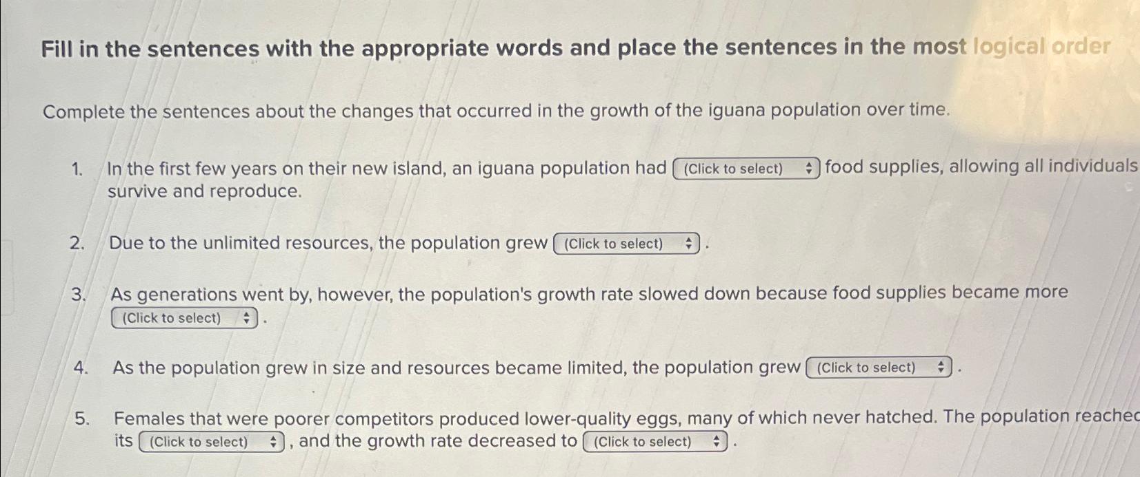 Solved Fill in the sentences with the appropriate words and | Chegg.com