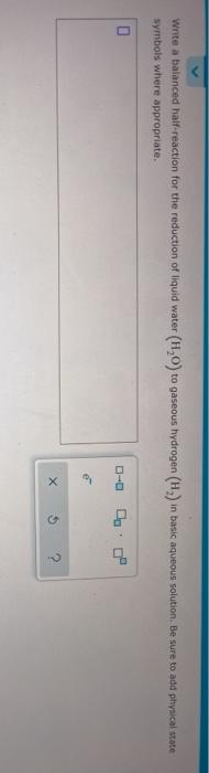 Solved Write a balanced half-reaction for the reduction of | Chegg.com