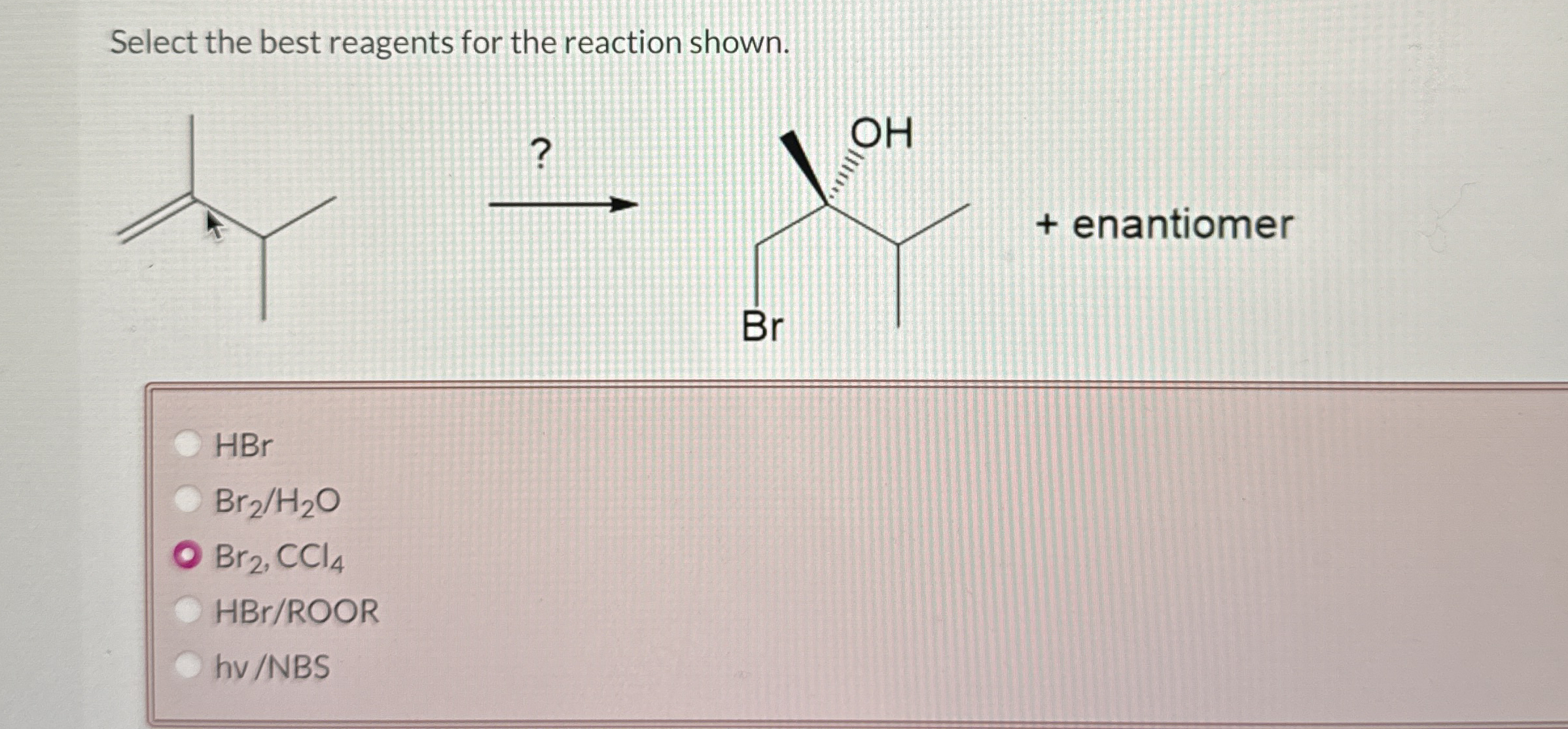 Solved Select the best reagents for the reaction | Chegg.com