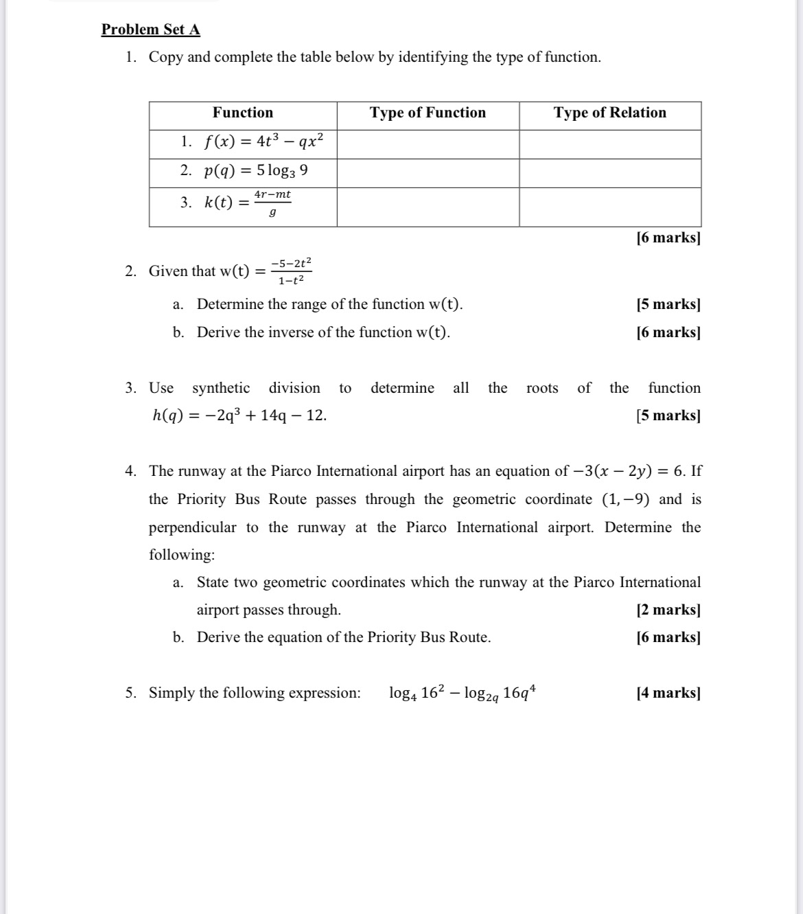 Solved Problem Set ACopy and complete the table below by | Chegg.com