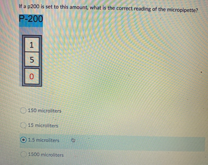 Solved If a p200 is set to this amount, what is the correct | Chegg.com