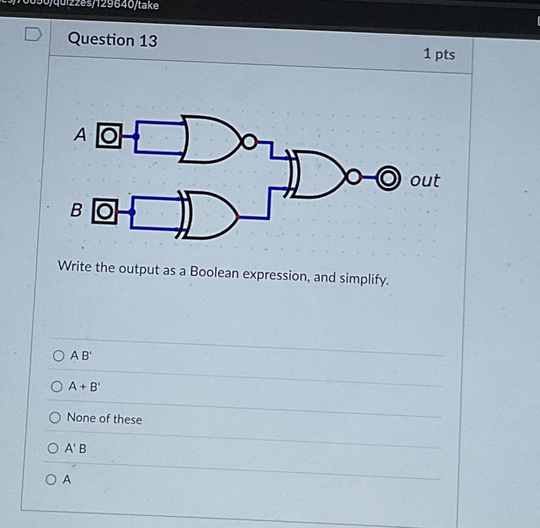 Solved Question 121 ﻿ptsTranslate the output into a Boolean | Chegg.com