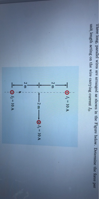 Solved Three long, parallel wires are arranged as shown in | Chegg.com