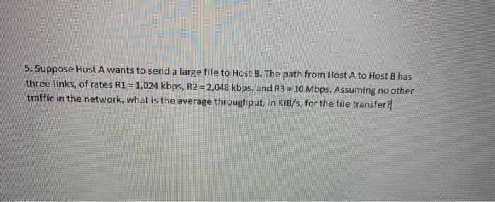 Solved 4. Host A and Host B are directly connected by an | Chegg.com