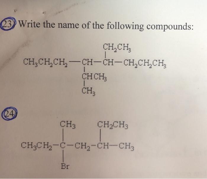 Solved Name all of the following structures. A) CH3-CH-CH2Br | Chegg.com