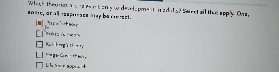 Solved Which theories are relevant only to development in | Chegg.com