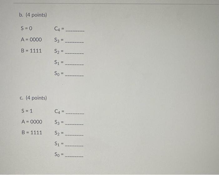 Solved Input values for the adder-subtractor circuit above | Chegg.com