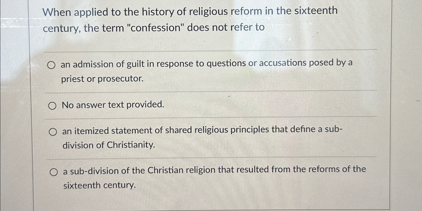 Solved When applied to the history of religious reform in | Chegg.com