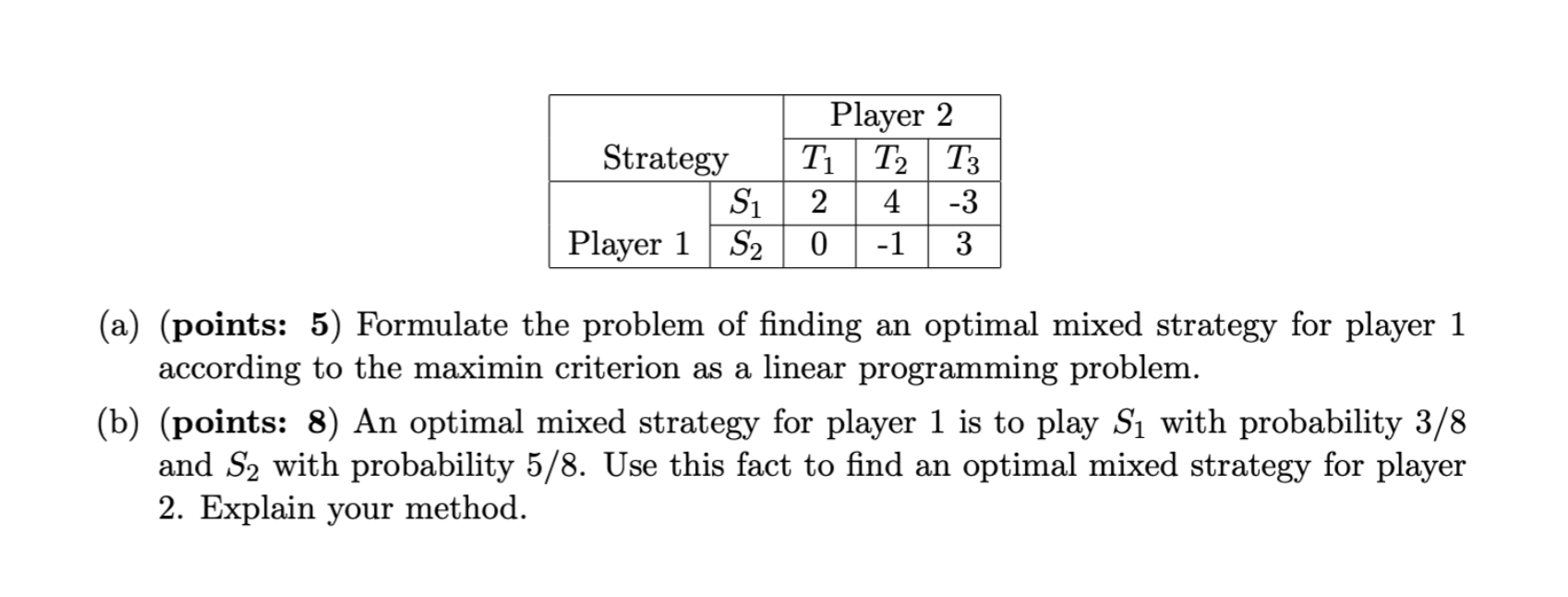 Solved (a) (points: 5) ﻿Formulate the problem of finding an | Chegg.com