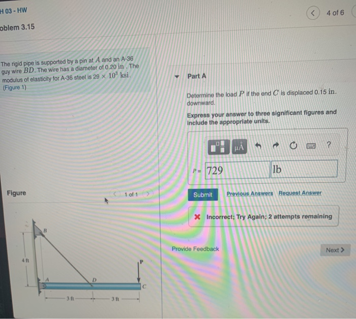 Solved H 03 - HW 4 of 6 oblem 3.15 The rigid pipe is | Chegg.com Solved H 03 - HW 4 of 6 oblem 3.15 The rigid pipe is | Chegg.com
