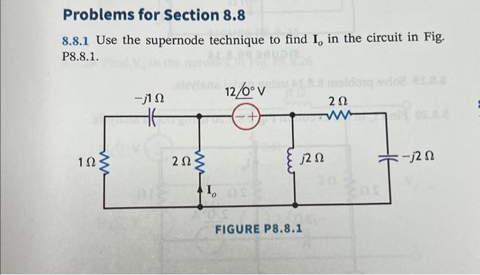 Solved Problems for Section 8.8 8.8.1 Use the supernode | Chegg.com