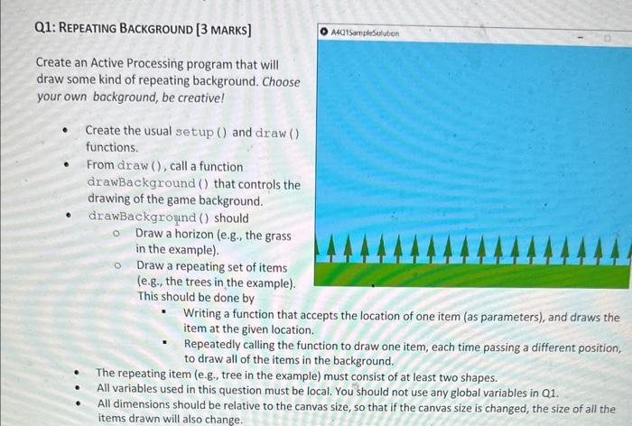 Solved Q1: REPEATING BACKGROUND [3 MARKS] Create an Active | Chegg.com