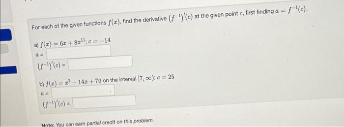 Solved Suppose f is a one-to-one, differentiable function | Chegg.com