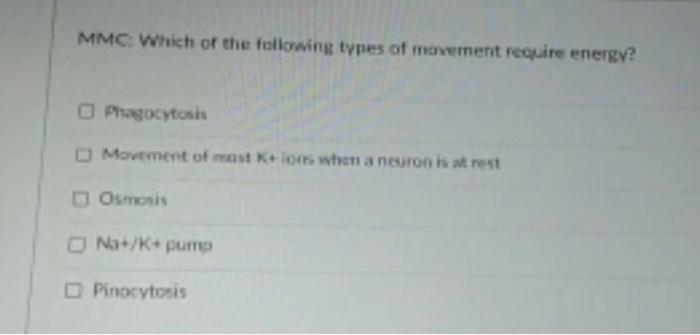 Solved MMC: Which of the following types of movement require | Chegg.com