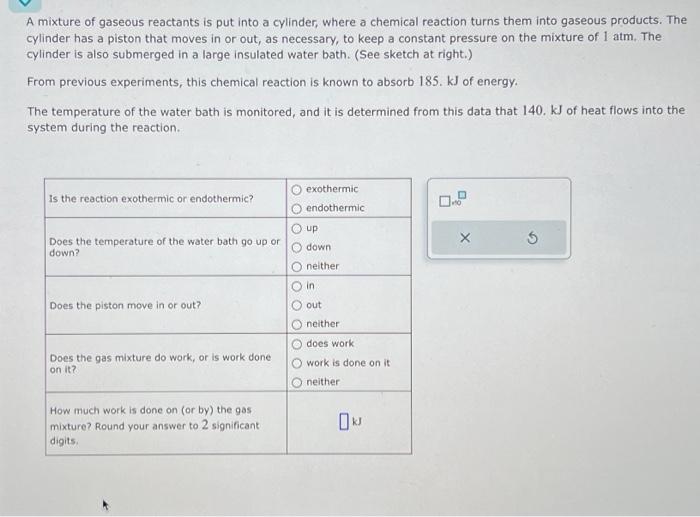 Solved A mixture of gaseous reactants is put into a | Chegg.com