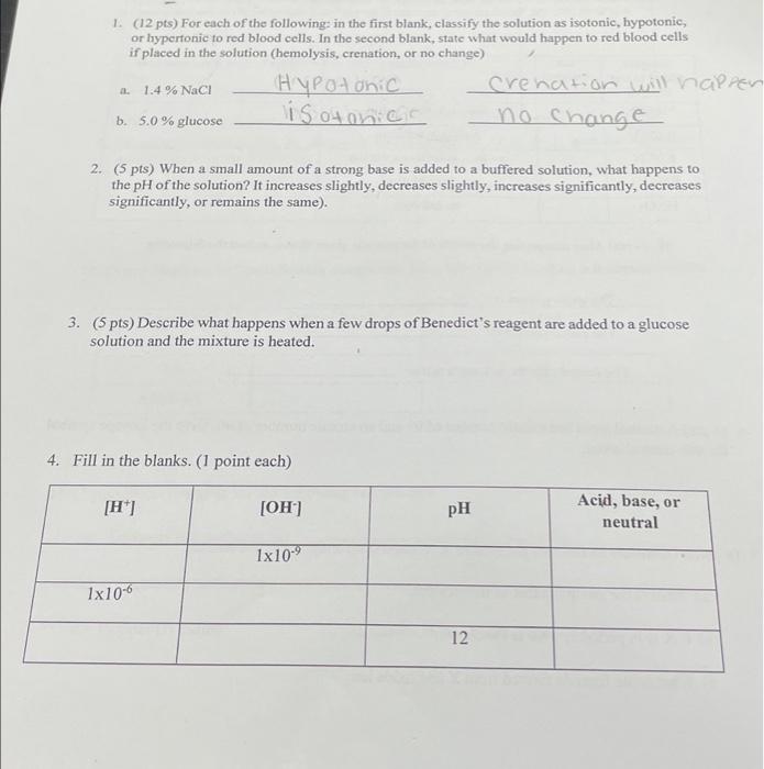 Solved 1. (12 pts) For each of the following: in the first | Chegg.com
