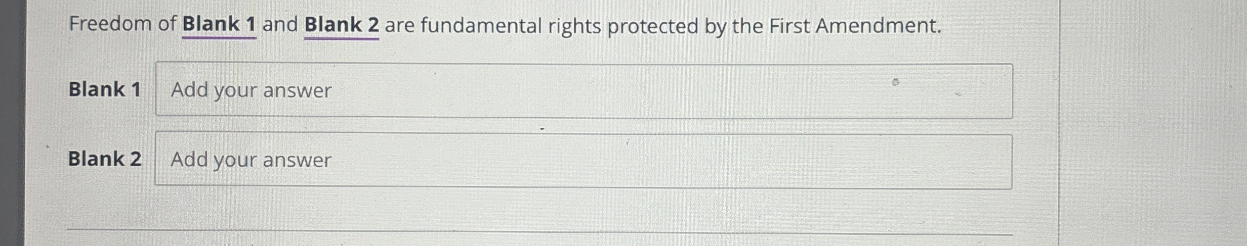 Solved Freedom of Blank 1 ﻿and Blank 2 ﻿are fundamental | Chegg.com