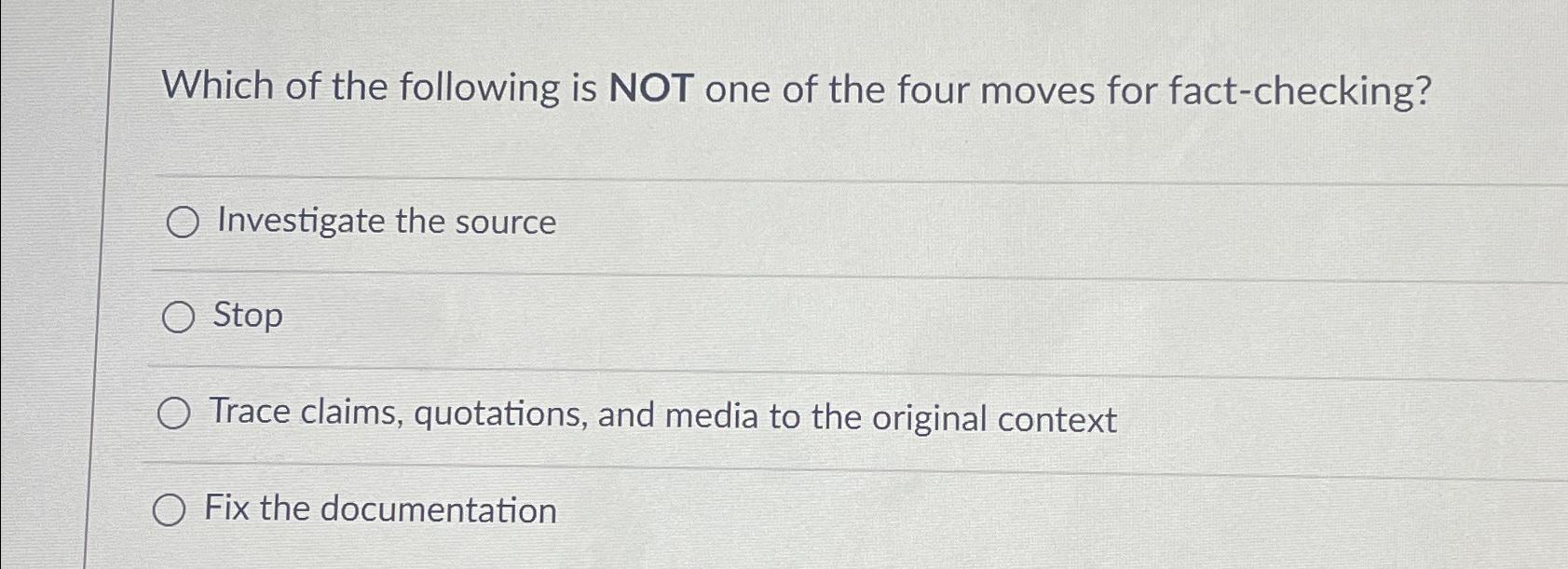 Solved Which of the following is NOT one of the four moves | Chegg.com