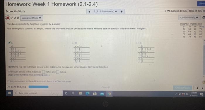 Solved Homework: Week 1 Homework (2.1-2.4) Save Score: 0 of | Chegg.com