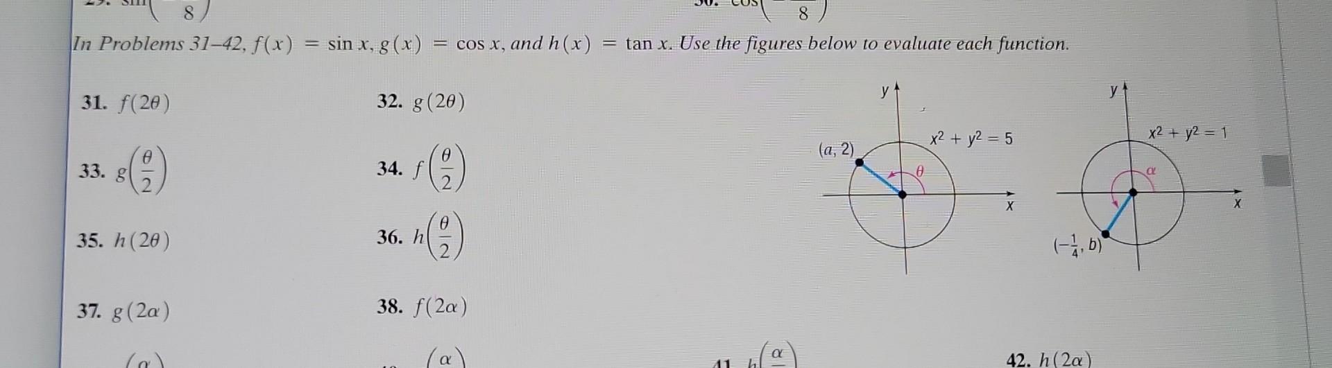 Solved In Problems 31-42, f(x)=sinx,g(x)=cosx, and | Chegg.com