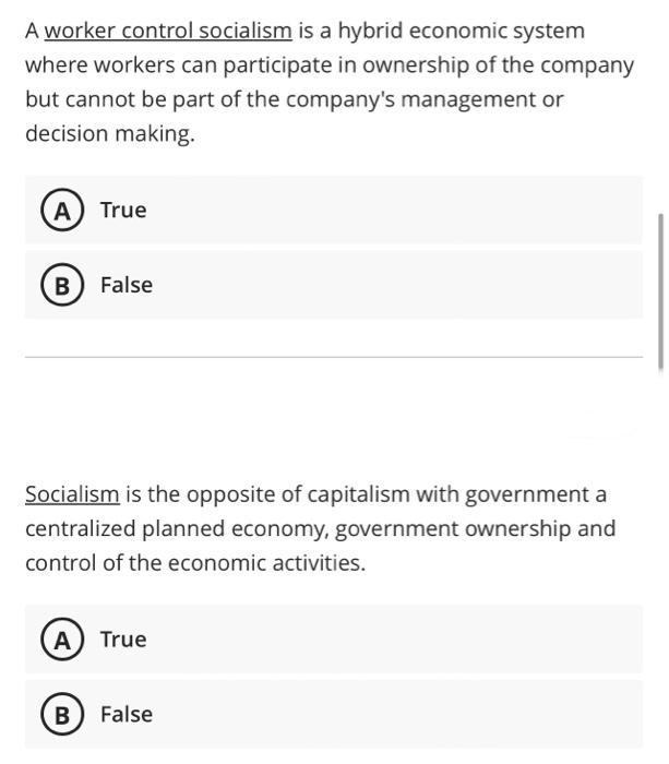 Which statement best describes capitalism? Capitalism | Chegg.com
