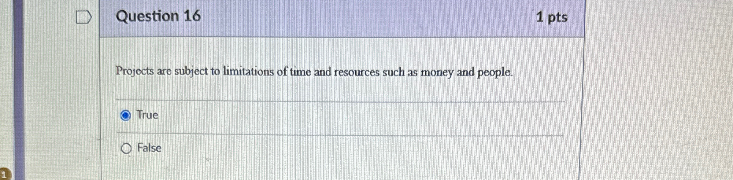 Solved Question 161 ﻿ptsProjects are subject to limitations | Chegg.com