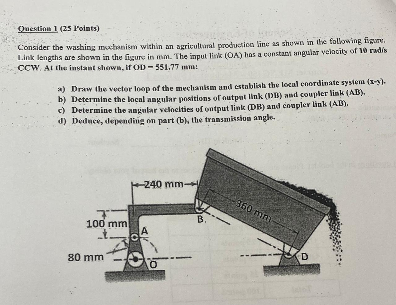 Solved Question 1 (25 ﻿Points)Consider the washing mechanism | Chegg.com