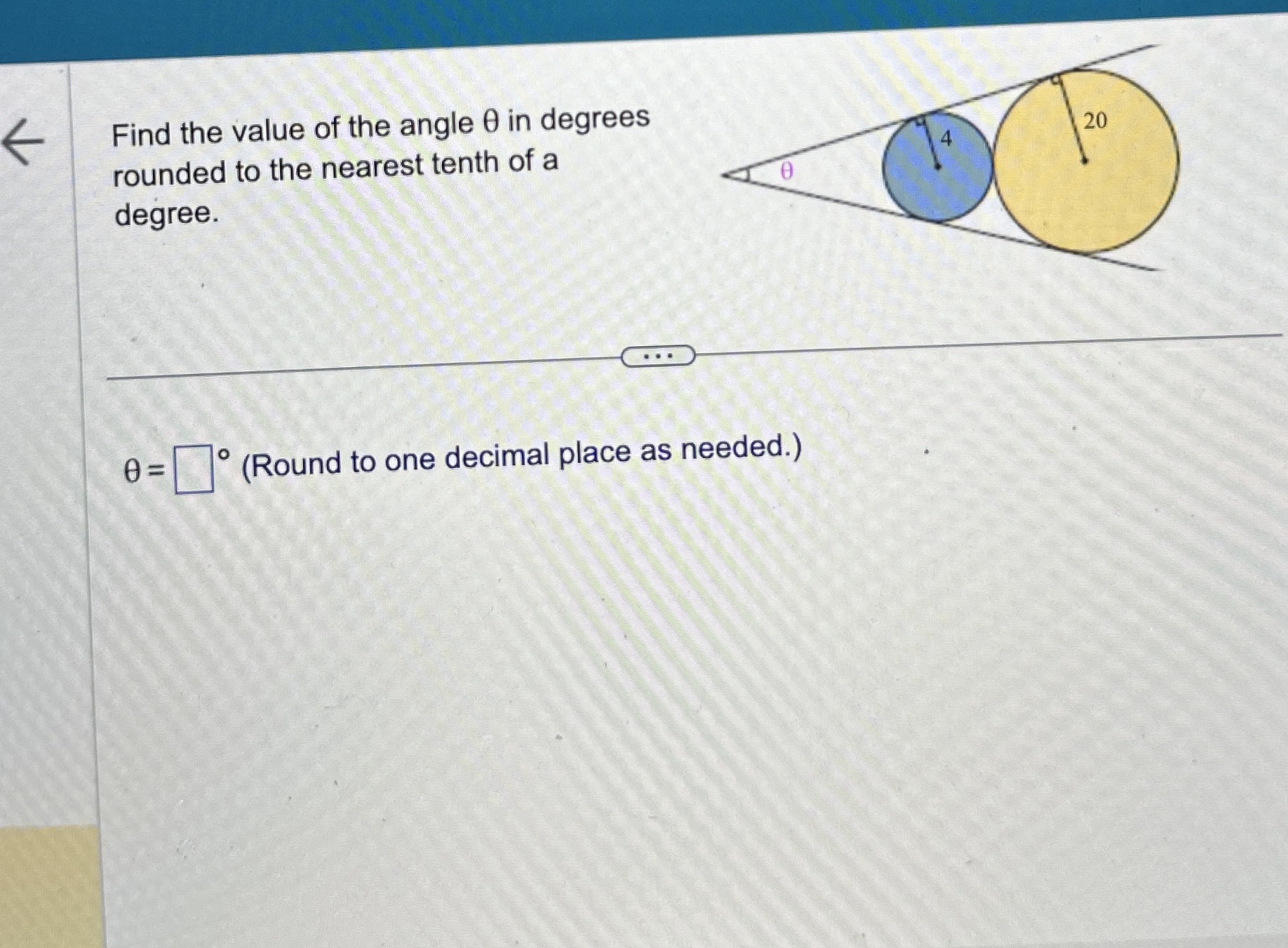 Solved Find the value of the angle θ ﻿in degrees rounded to | Chegg.com