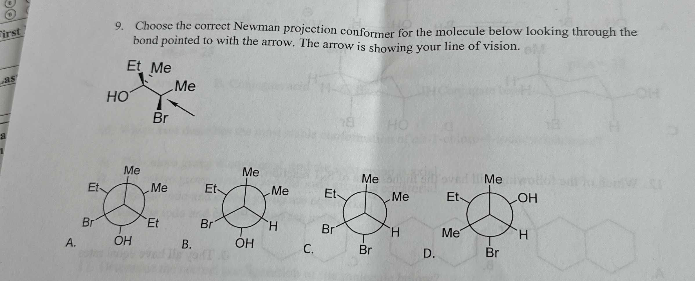 Solved Choose the correct Newman projection conformer for | Chegg.com