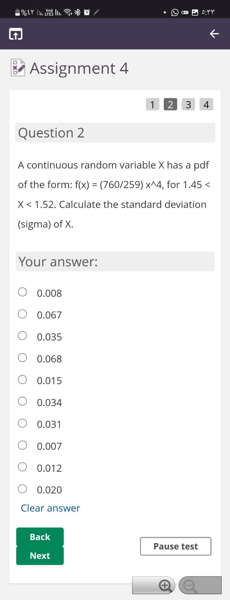 Solved Question 2: A continuous random variable X has a pdf | Chegg.com