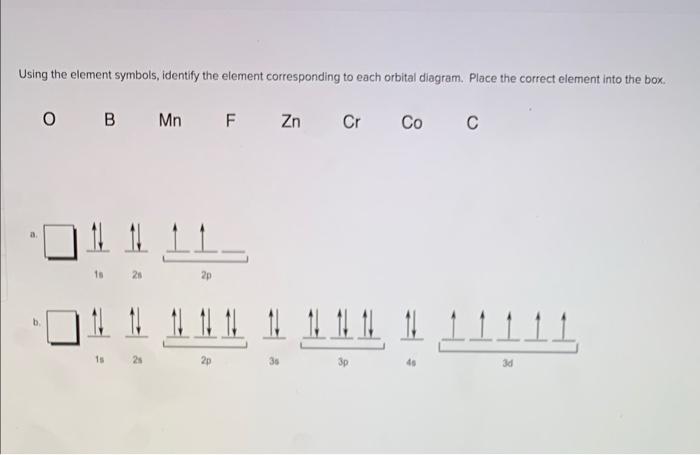 Solved Using the element symbols, identify the element | Chegg.com