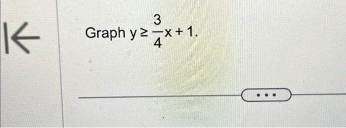 Solved Graph y≥43x+1 | Chegg.com