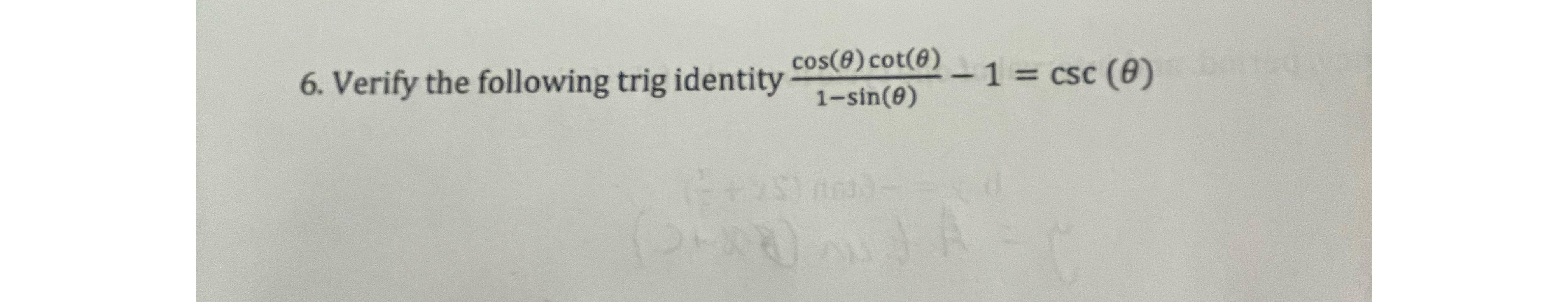 Solved Verify the following trig identity | Chegg.com