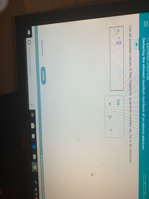Solved O ELECTRONIC STRUCTURE Deducing the allowed quantum | Chegg.com