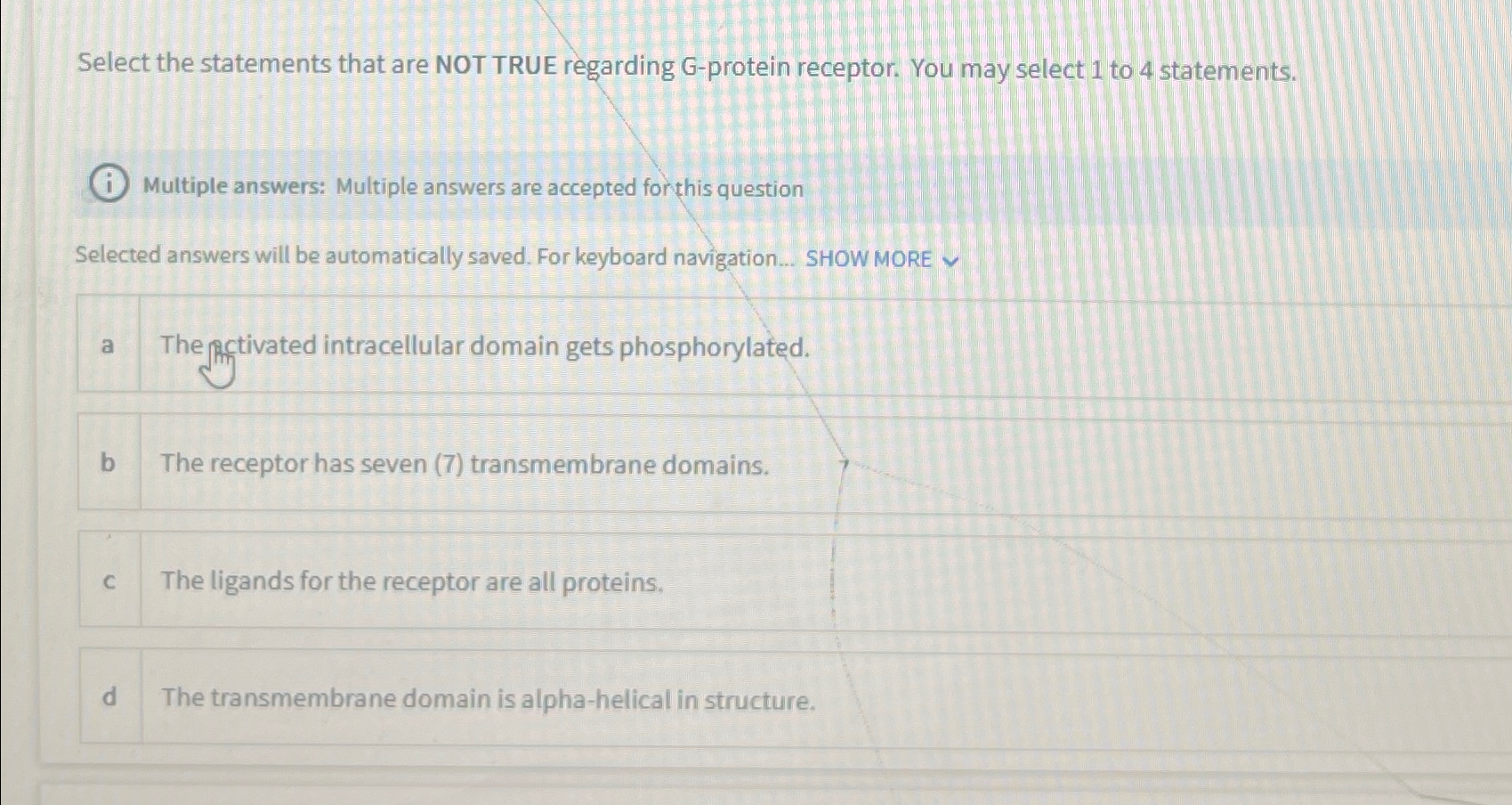 Solved Select the statements that are NOT TRUE regarding | Chegg.com