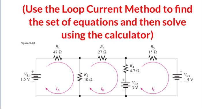 Solved (Use the Loop Current Method to find the set of | Chegg.com