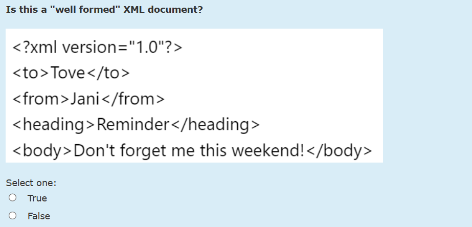 Solved Is this a "well formed" XML document? | Chegg.com