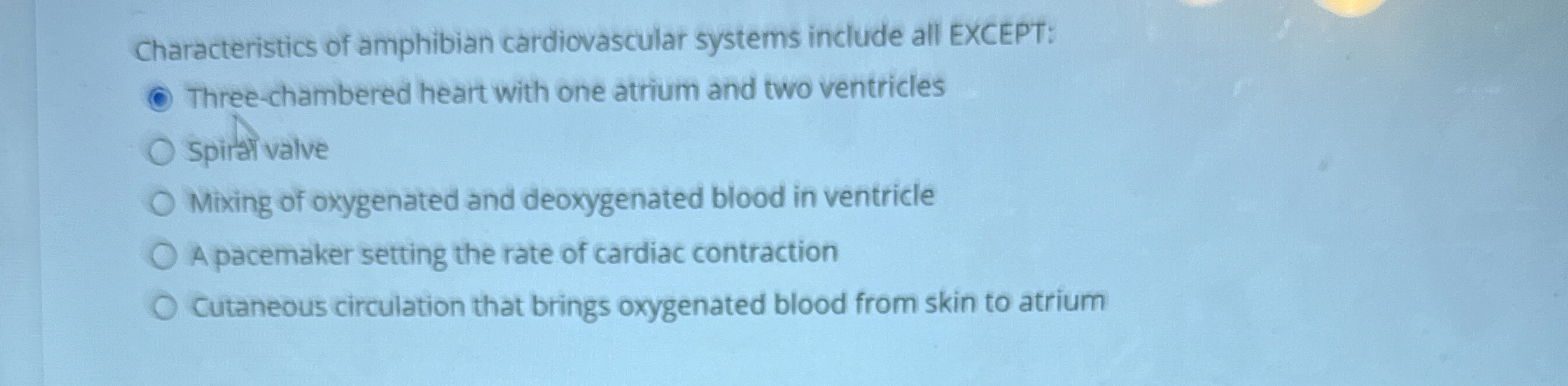 Solved Characteristics of amphibian cardiovascular systems | Chegg.com