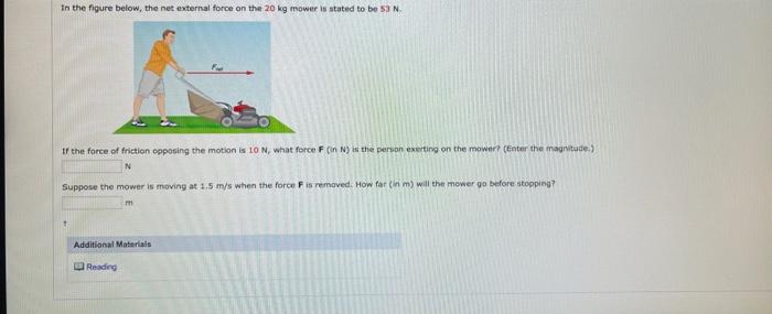Solved In the figure below, the net external force on the 20 | Chegg.com