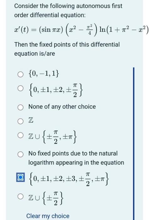 Solved Consider the following autonomous first order | Chegg.com