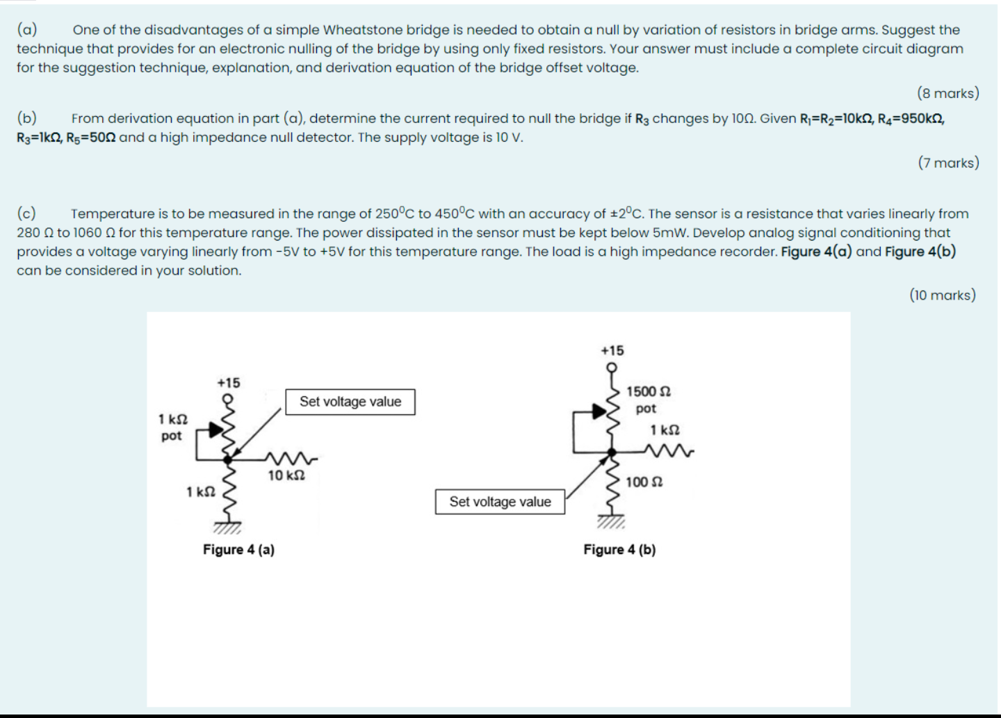 Solved (a) One of the disadvantages of a simple Wheatstone | Chegg.com