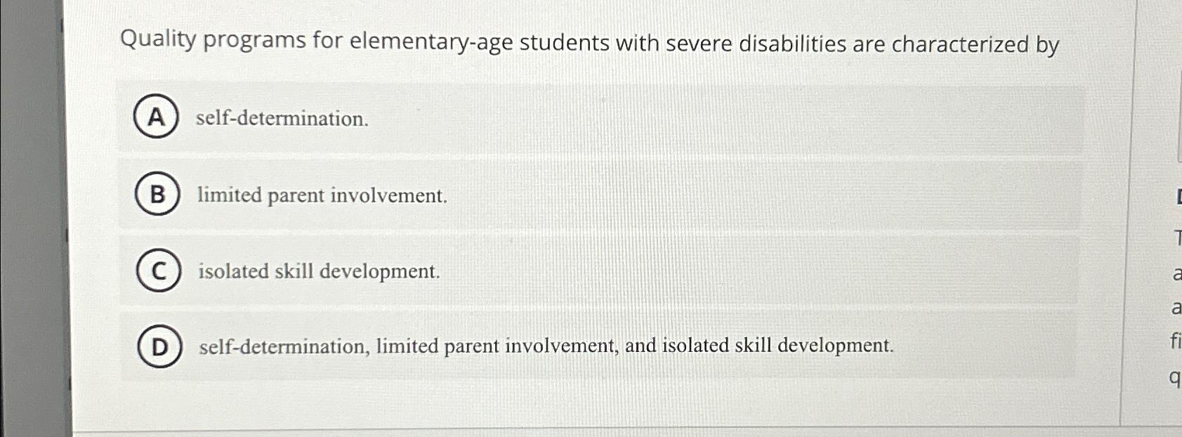 Solved Quality programs for elementary-age students with | Chegg.com