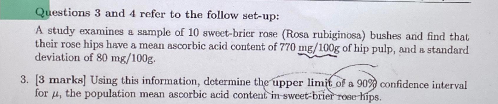 Solved Questions 3 ﻿and 4 ﻿refer to the follow set-up:A | Chegg.com